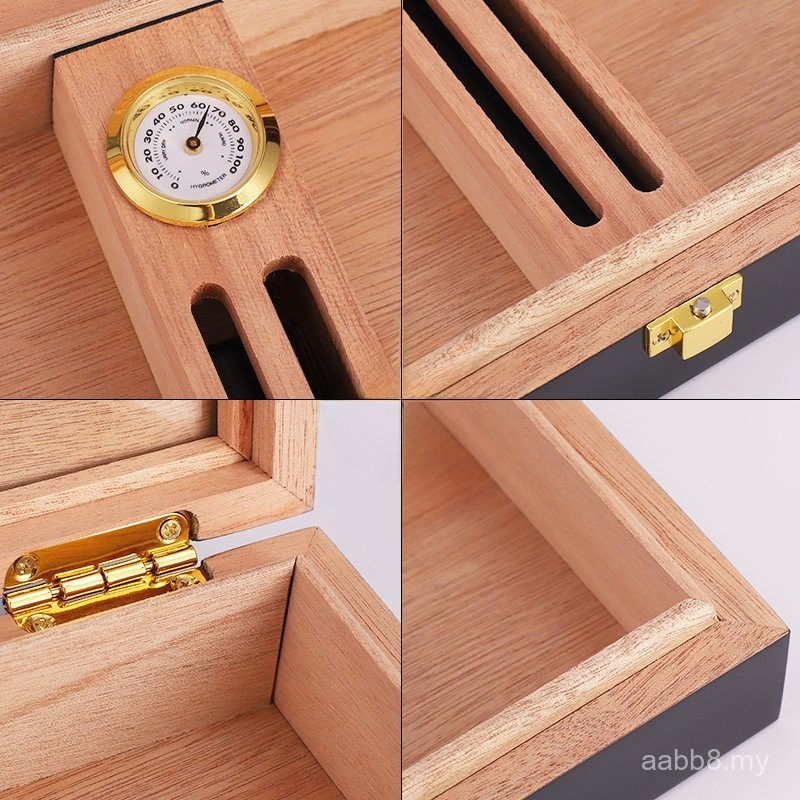 Hannicok cerut kayu cedar kotak pelembap mini kotak cerut mudah alih ...