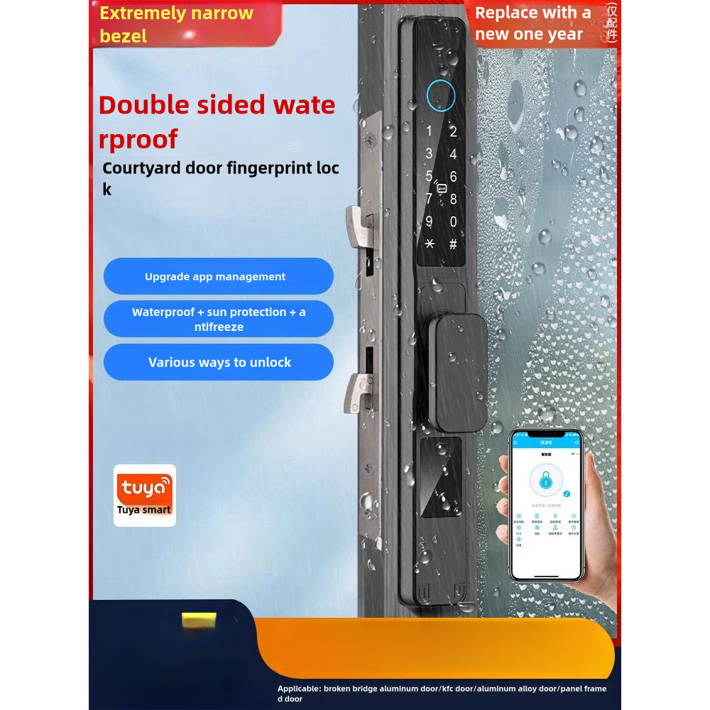 Broken Bridge Aluminum Alloy Smart Door Lock Flat Sliding Door Glass ...