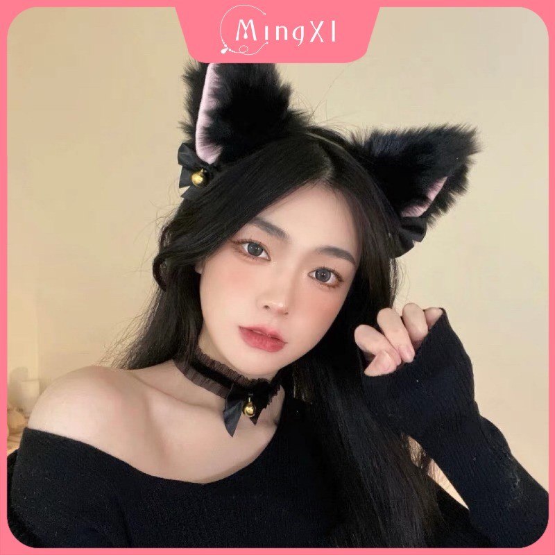 Cute Plush Cat Ears Headband cos Cute Cartoon HairBand Hair Accessories ...