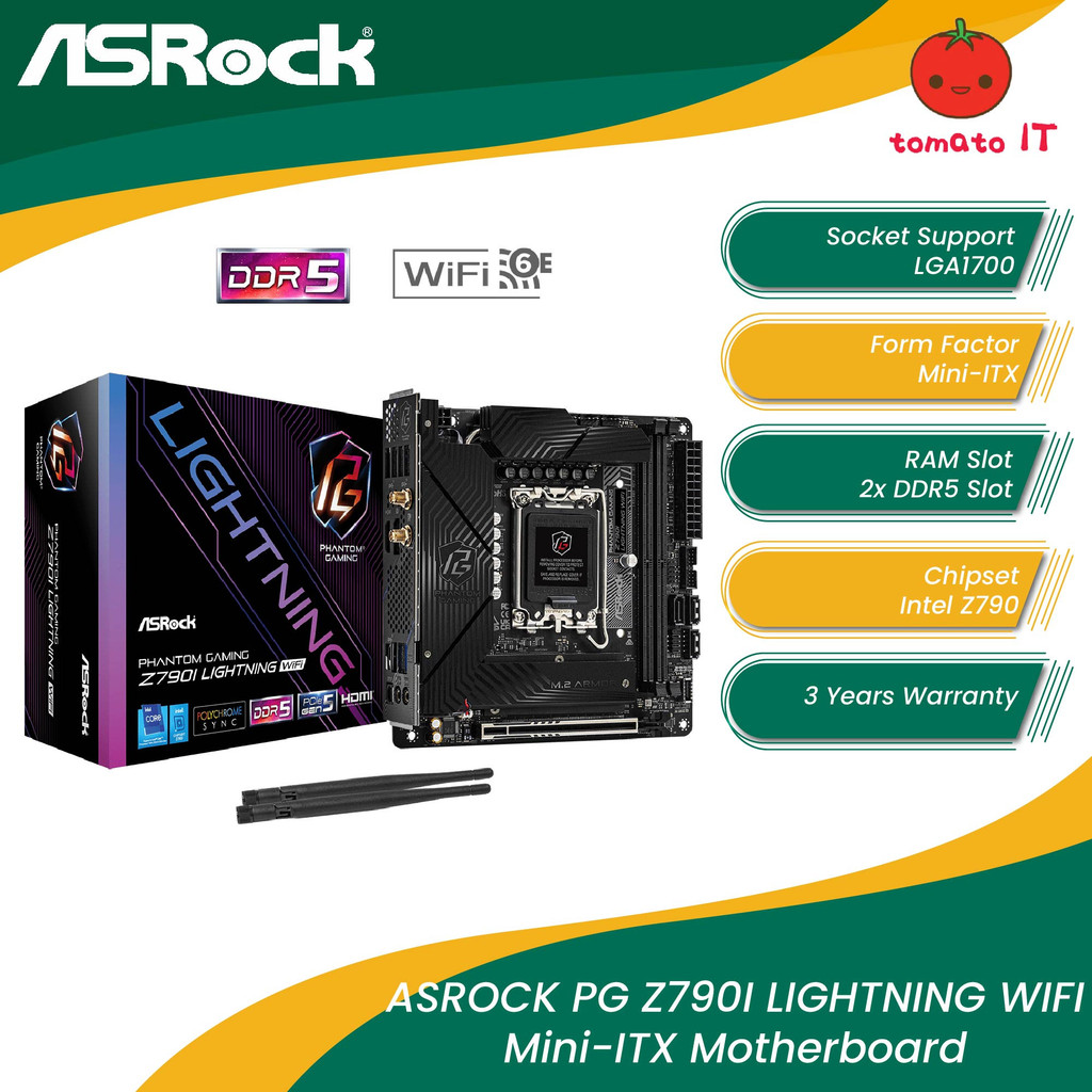 ASROCK PG Z790I Lightning WiFi LGA1700 Mini-ITX Motherboard | Shopee ...