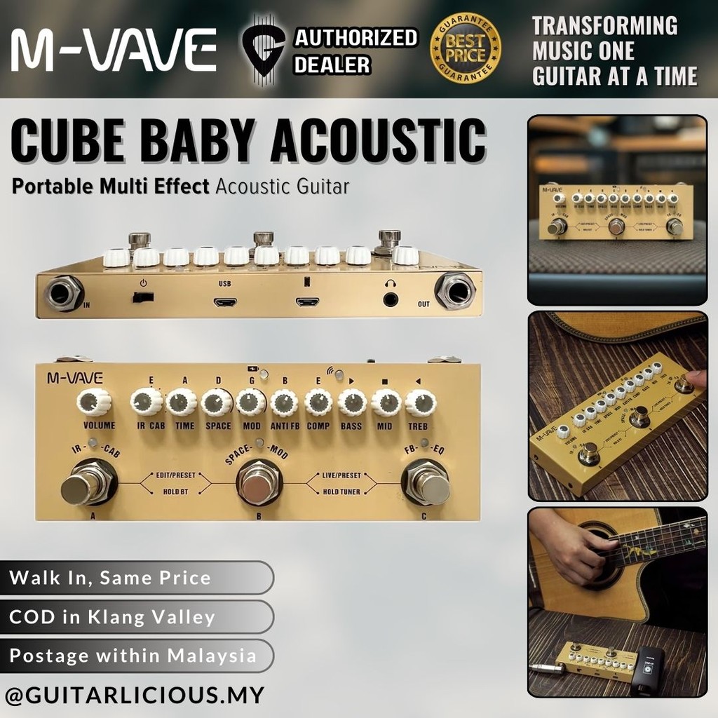 CUVAVE / M-VAVE Cube Baby Acoustic for Acoustic Guitar Effect Pedal Combo Guitar Pedal Recording ...