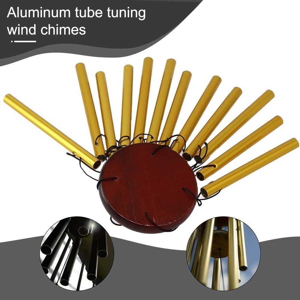 [Super] 12 Tubes Wind Chimes Aluminum Tube + Pine Metal Pipe Wind ...