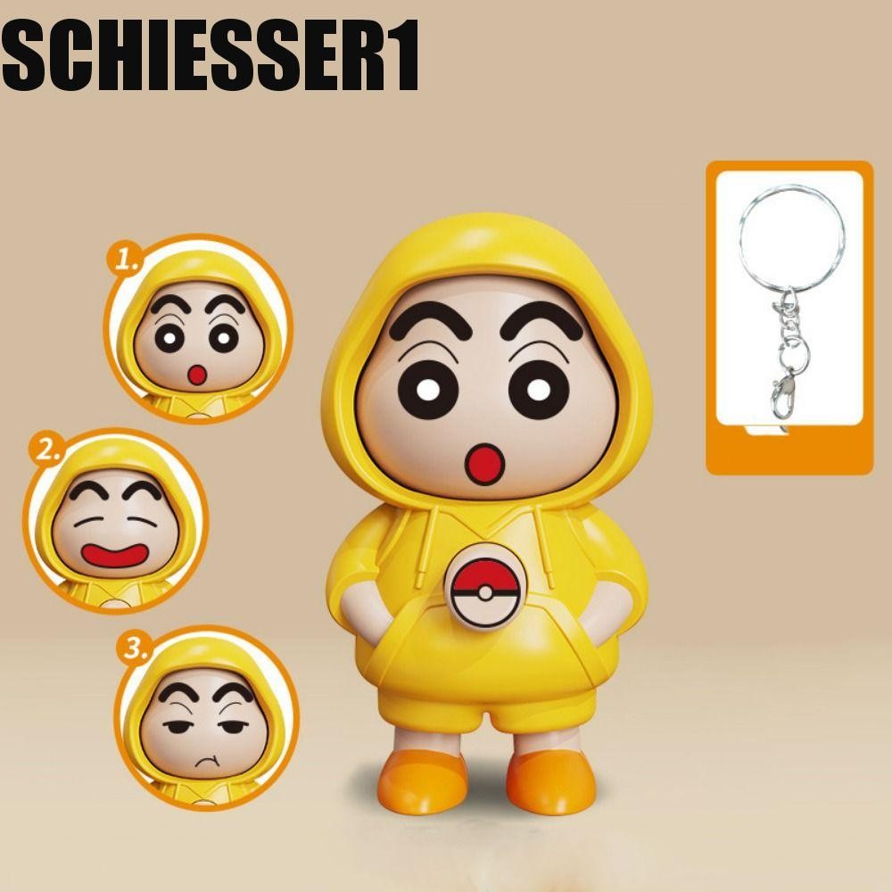 SCHIESSER1 Crayon Shin-chan Face Changing Doll, With Keychain Plastics ...