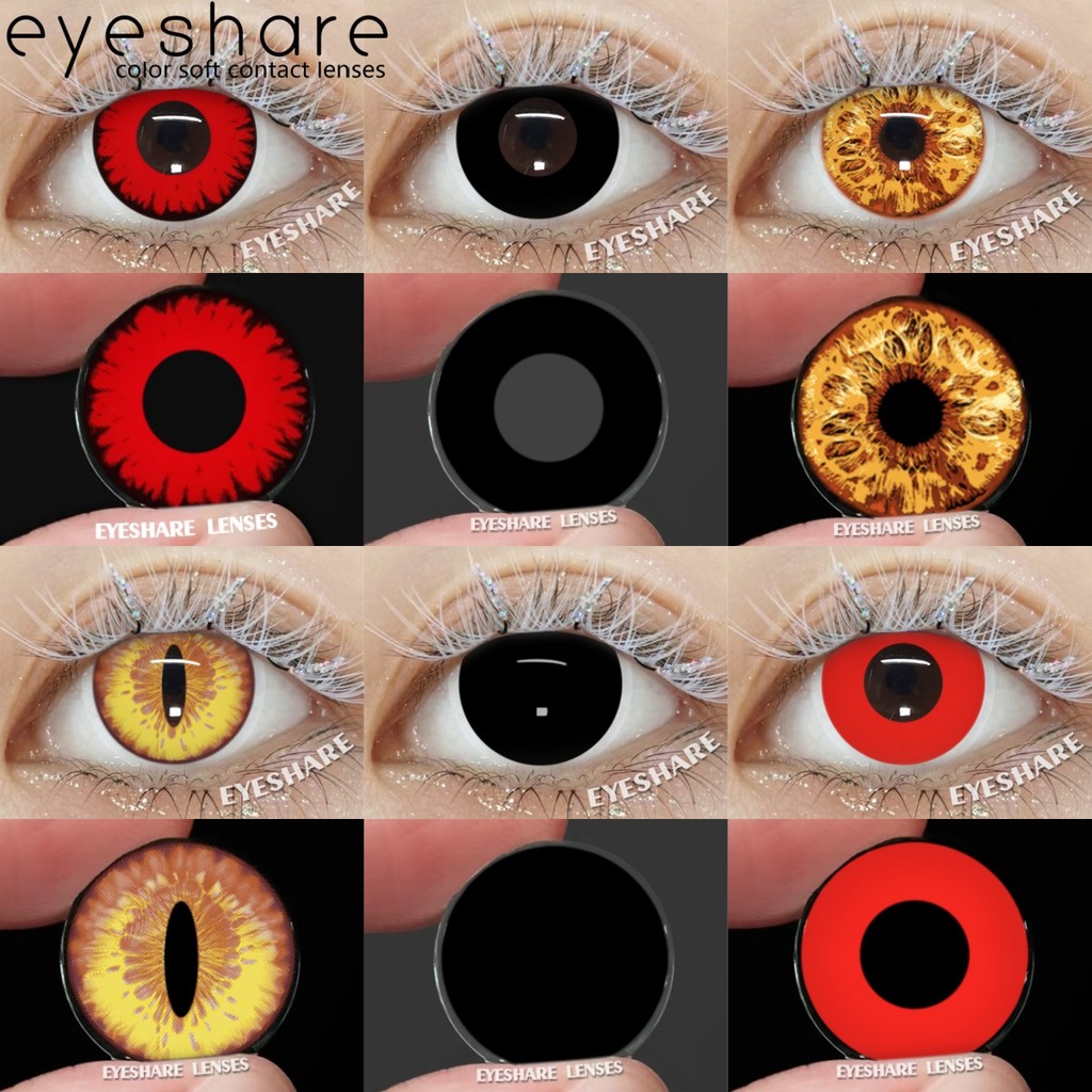 EYESHARE Color Contacts Cosmetics Halloween Anime Makeup Black White ...