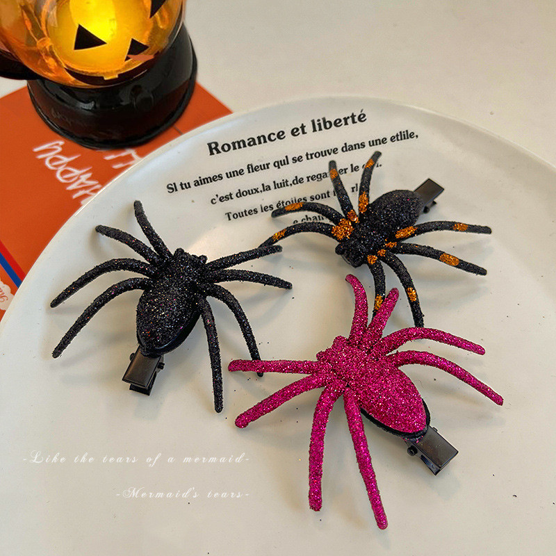 Black Fine Flashing Spider Hair Clip Halloween Funny Tricky Dress Up ...