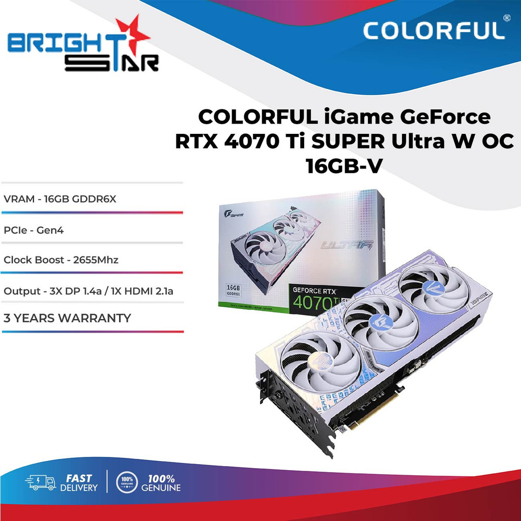 COLORFUL iGame GeForce RTX 4070 Ti SUPER Ultra W OC 16GB-V | Shopee ...