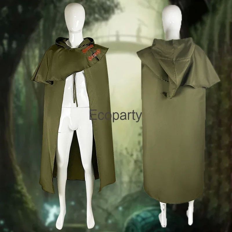 New Forest Elf Cosplay Hood Cloak Men Women Halloween Green Robed ...