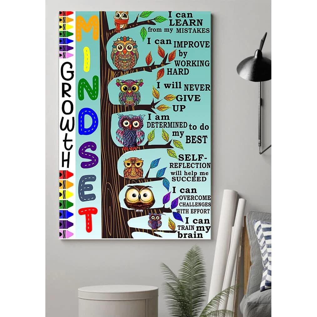 Hot Art Growth Mindset Poster Wall Art For Classroom Poster Unframe ...