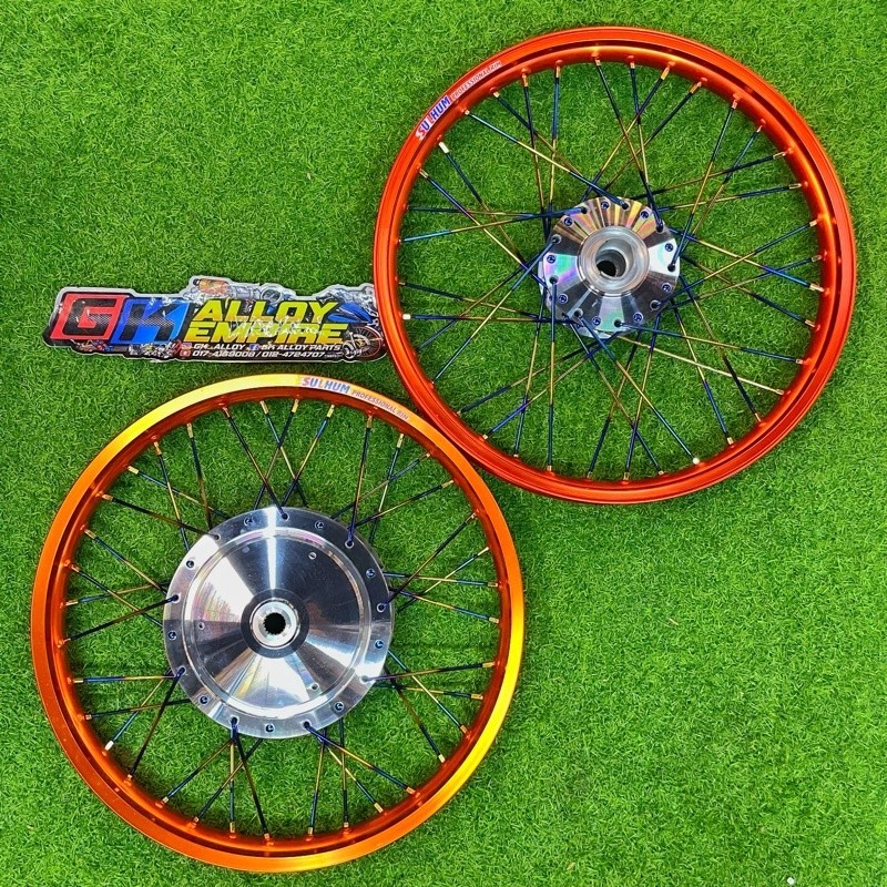 RIM ALLOY 17 x 1.40 + LIDI TITANIUM + HUB CHROM PNP SCOOTER EGO, EGO S ...