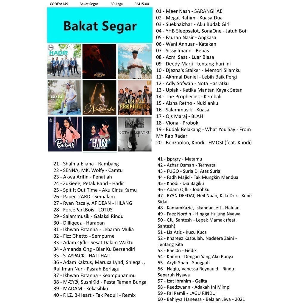 Pendrive Usb Mp3 Lagu Song Malay Melayu Bakat Segar a149 D2 | Shopee Malaysia