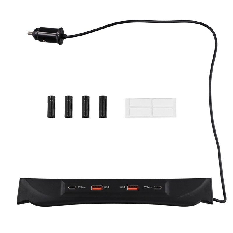 Car USB Type-C Splitter Adapter Fast Charger Shunt HUB Docking Station ...