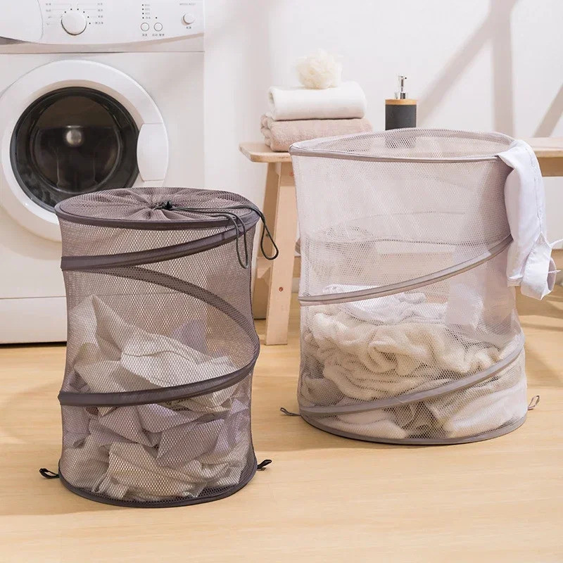 Home Large Cylindrical Laundry Bucket Organizador Foldable Laundry ...