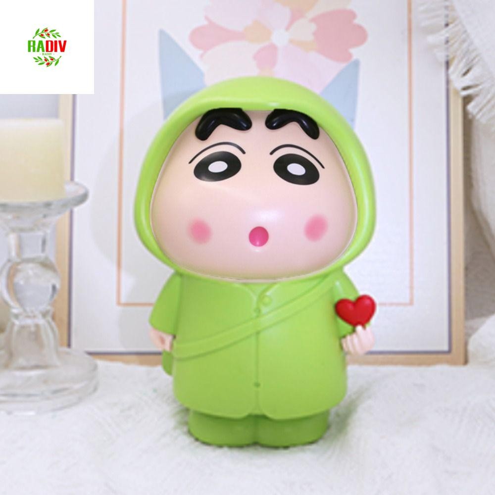 RADIV Crayon Shin-chan Piggy Bank, Green Raincoat Savings Tank Crayon ...