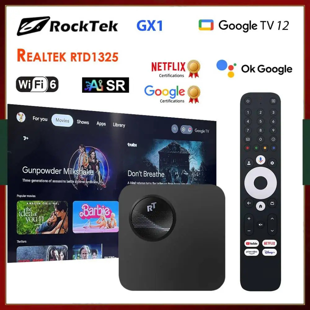 [NEW] Google Tv 12 Box Netflix Google Certified Rocktek Gx1 Uhd ...