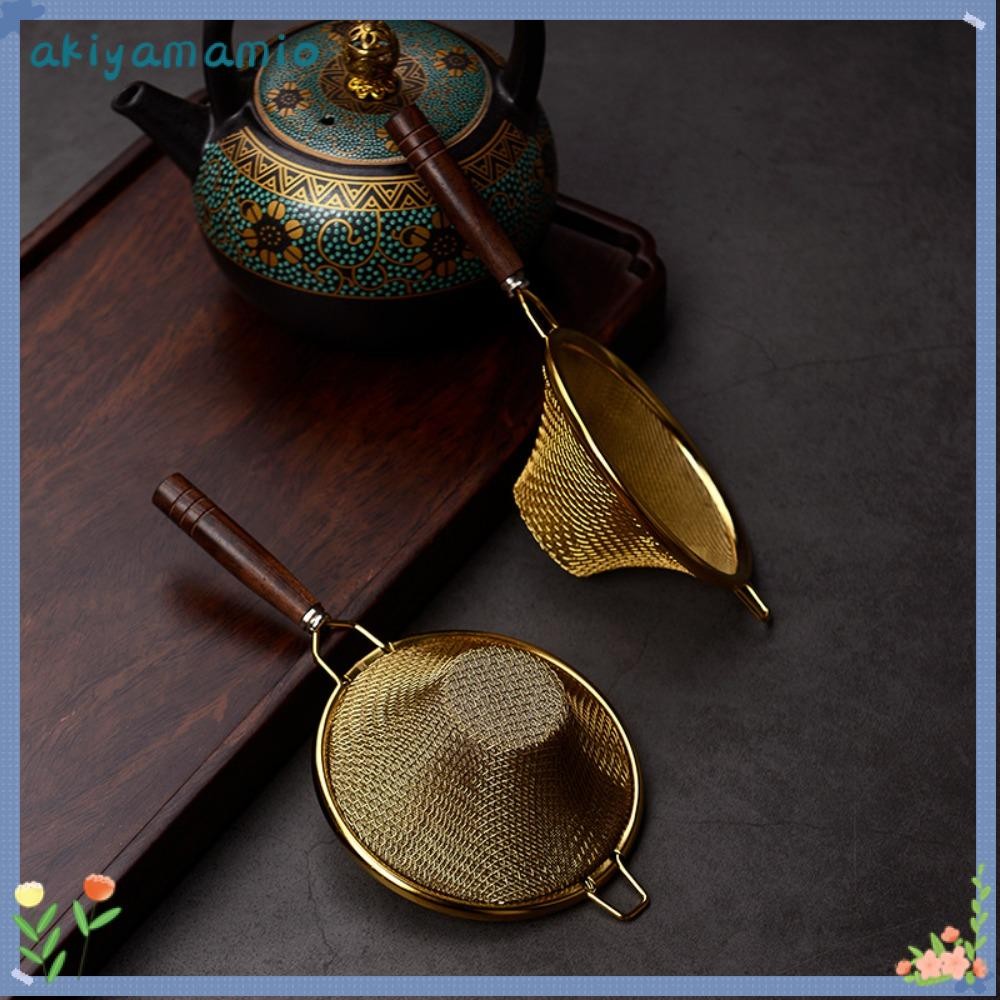 AKIYAMAMIO Tea Infuser, Wooden Handle Stainless Steel Tea Strainer ...