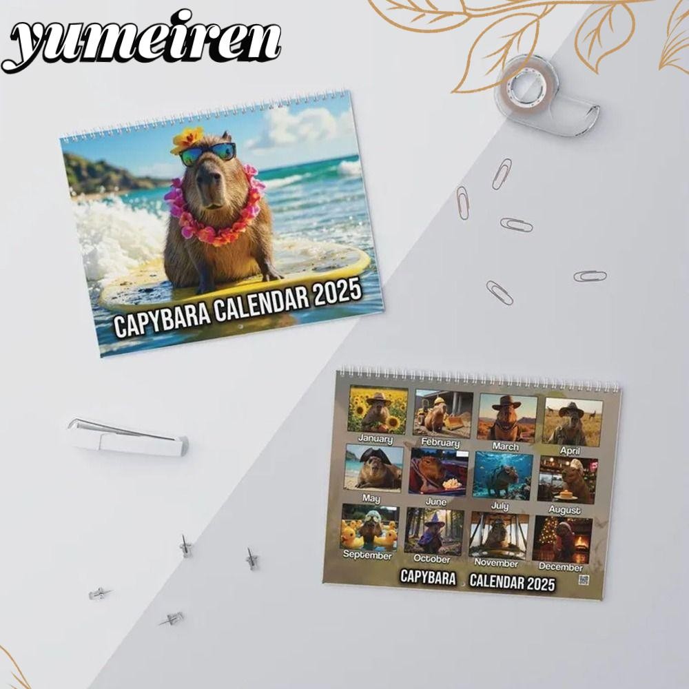 YUMEIREN 2025 Capybara Wall Calendar, Hangable 12 Month Capybara Wall ...