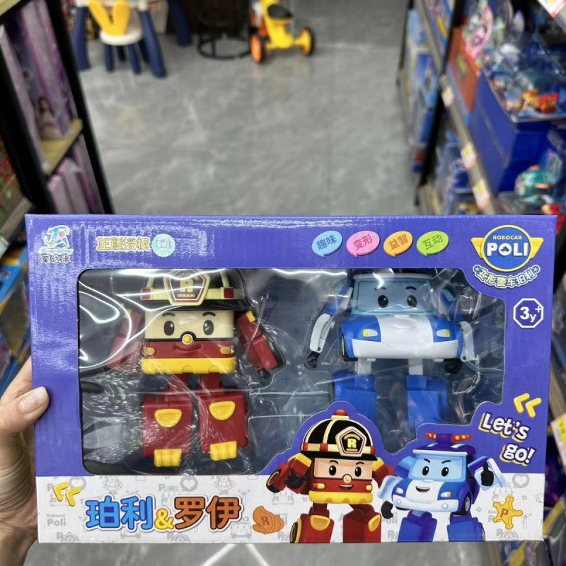 Transforming Polly Toys Children Amba Roy Car Police Car poli Hally ...