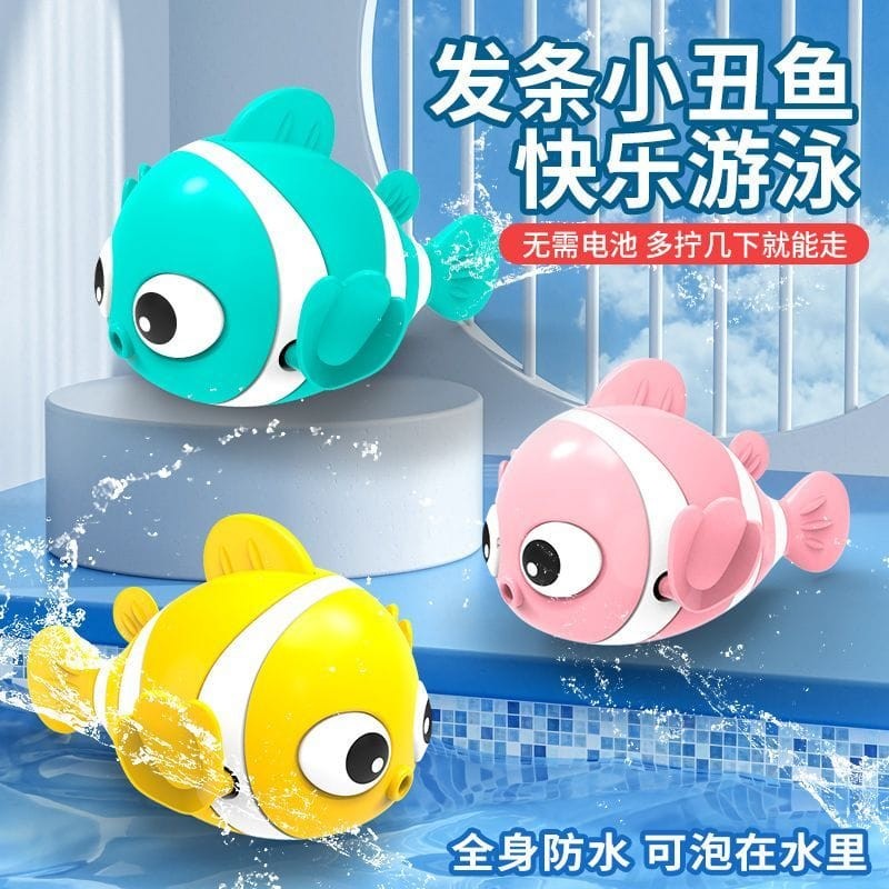 Mainan Mandi 儿童洗澡玩具 Clownfish Bath Toy 小丑鱼喷水玩具可爱游泳戏水鱼 Cute Cartoon Kids ...