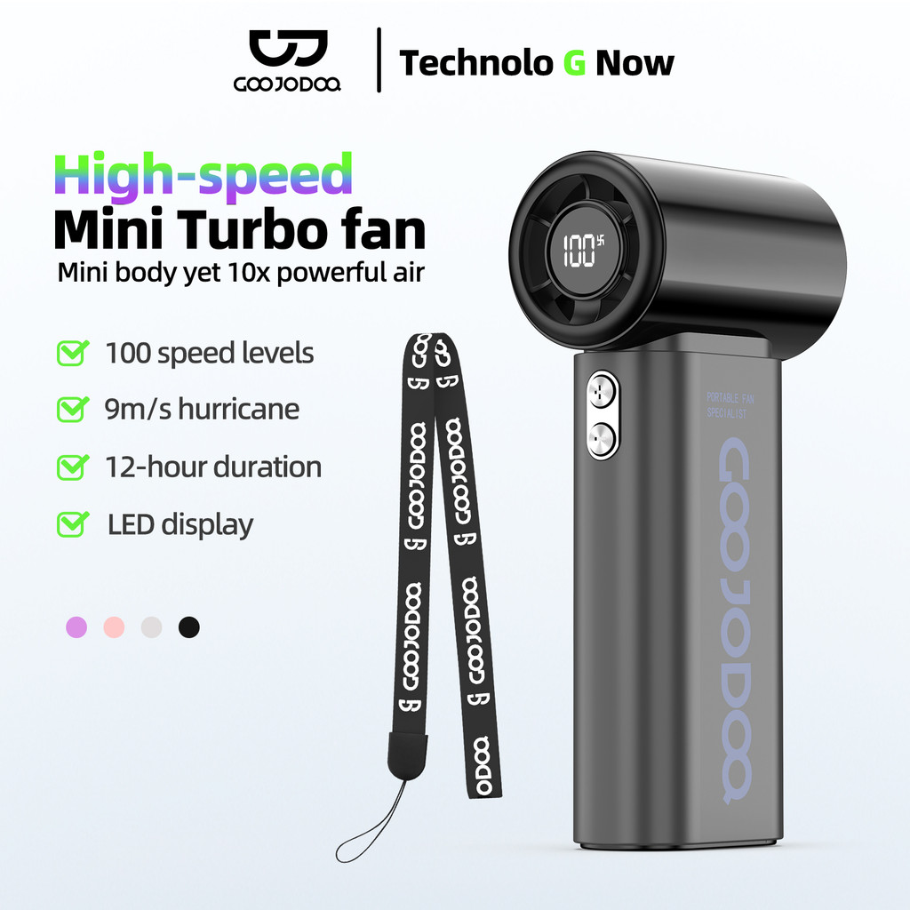 GOOJODOQ GFS007 Mini Portable Fan, Mini Jet Fan, 4000 mAh Long Working ...