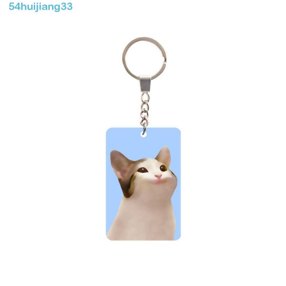 HUIJIANG Grating Pop Cat Keychain, Creative Pendant Popcat Enamel Pin ...