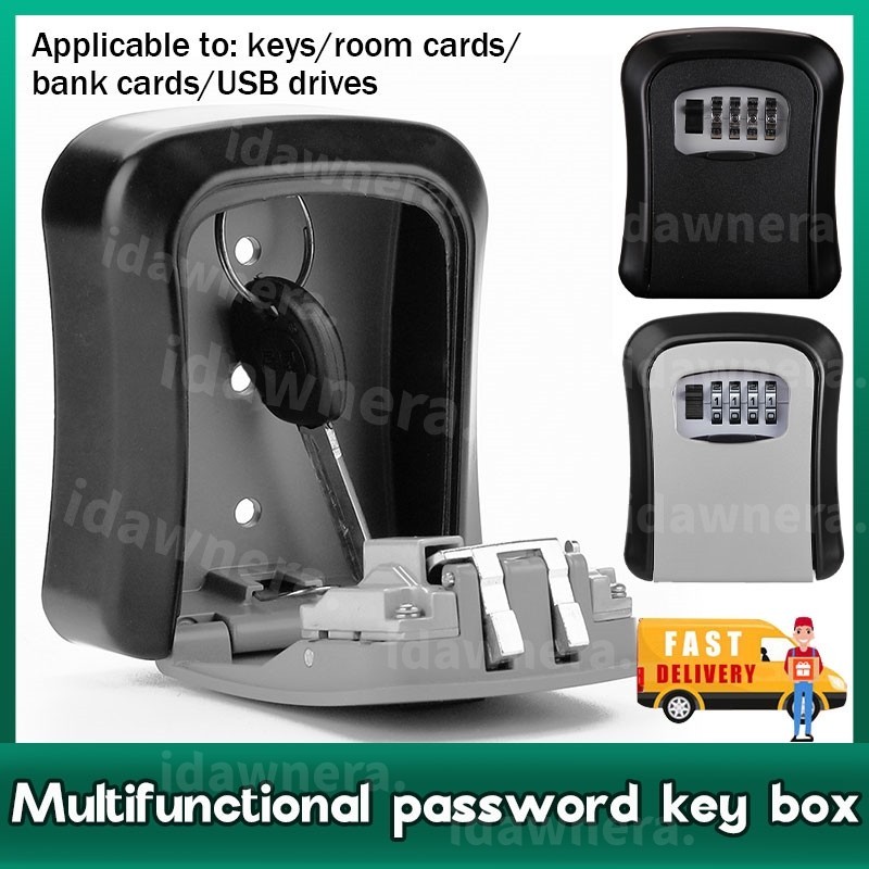 4 Digit Combination Wall Mount Key Storage Security Lock Box Homestay ...