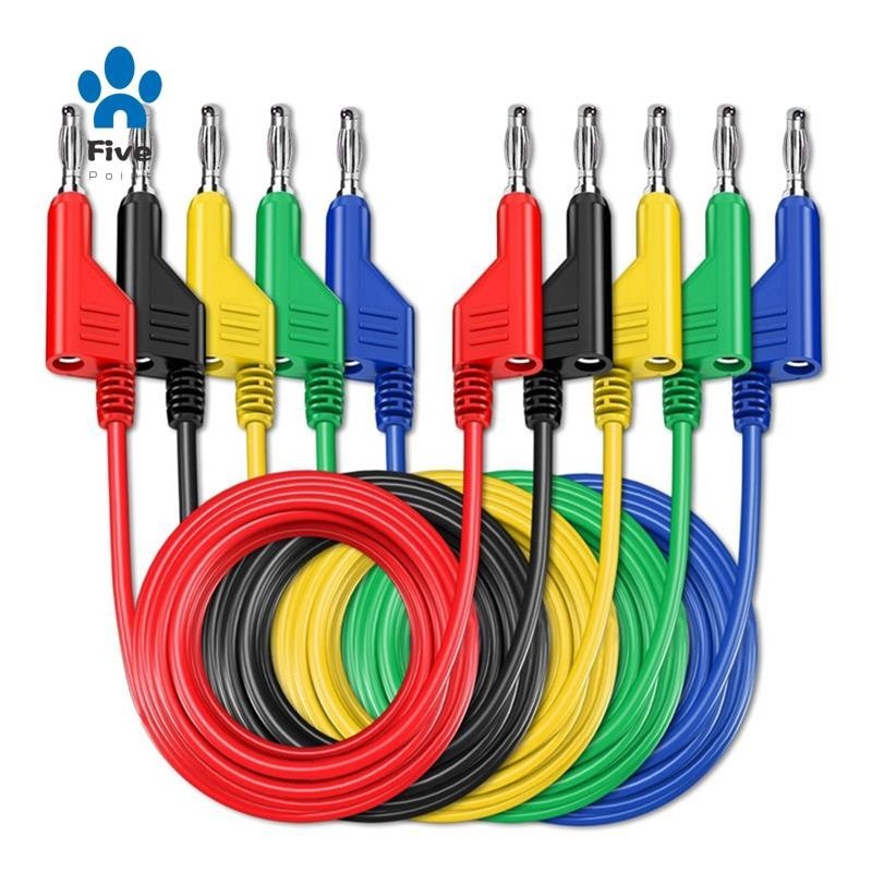 P1036 5PCS 4mm Copper Banana Plug to Banana Plug Multimeter Test Leads ...