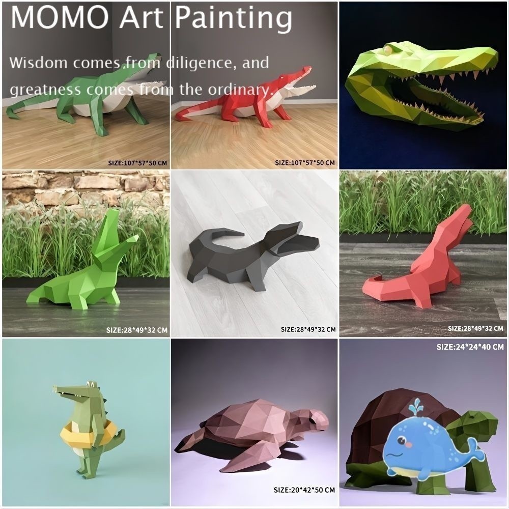 Momo Creative Paper Model K6 Reptile Crocodile Turtle Paper Model ...