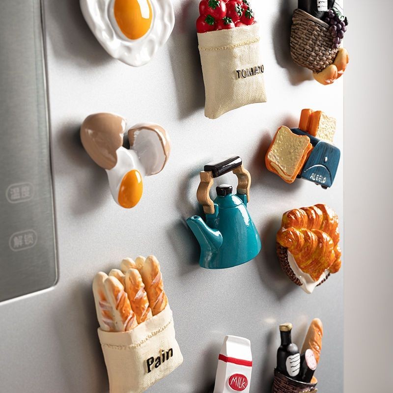 Creative Gourmet Refrigerator Magnet 3D Food Magnetic Sticker ...