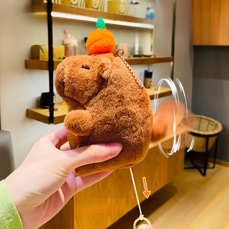 Rantai kunci capybara, loket anak patung capybara comel, anak patung ...