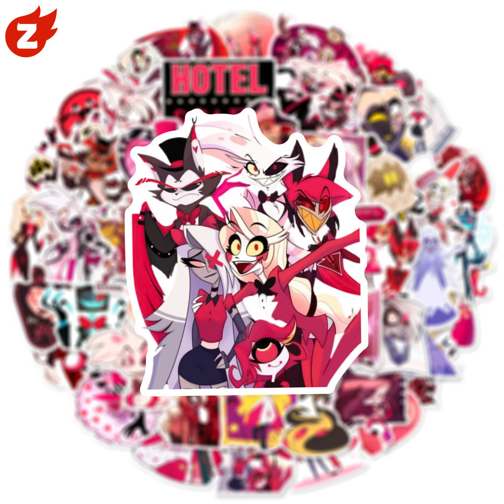 56 Sheets Hazbin Hotel Hell Inn Graffiti Stickers Phone Case Waterproof ...