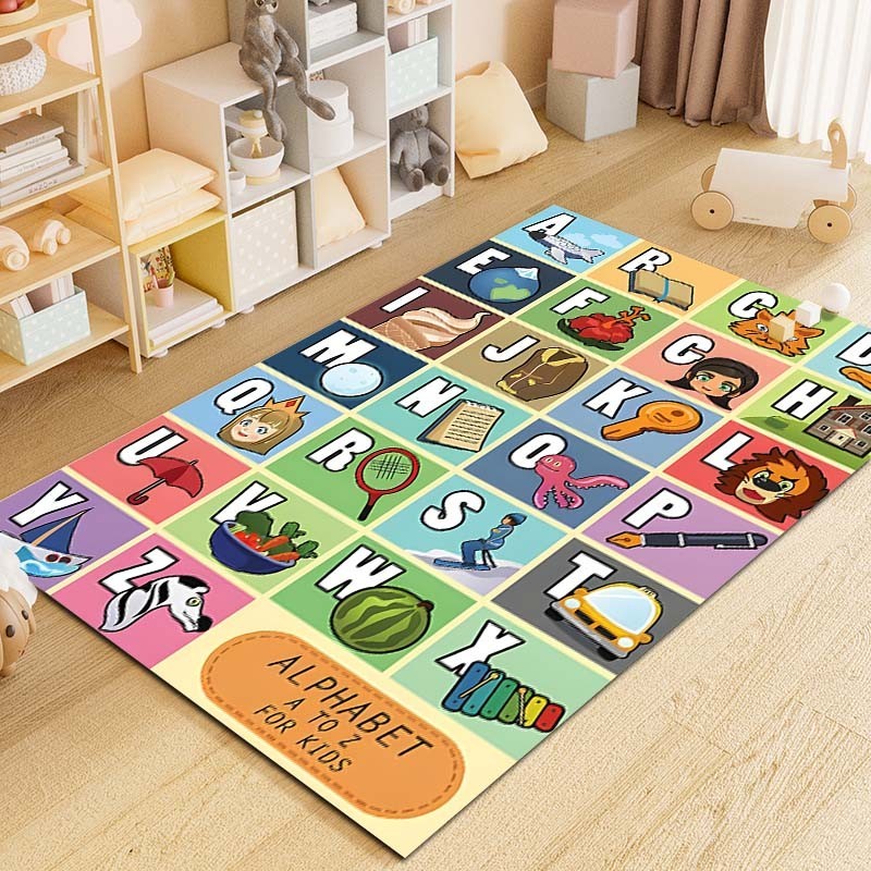 15 Sizes Cartoon Alphabet ABC Printing Carpet for Living Room Bedroom ...