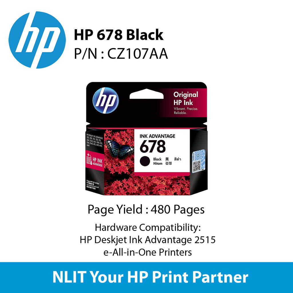 HP 678 Black Ink Cartridge (CZ107AA) | Shopee Malaysia