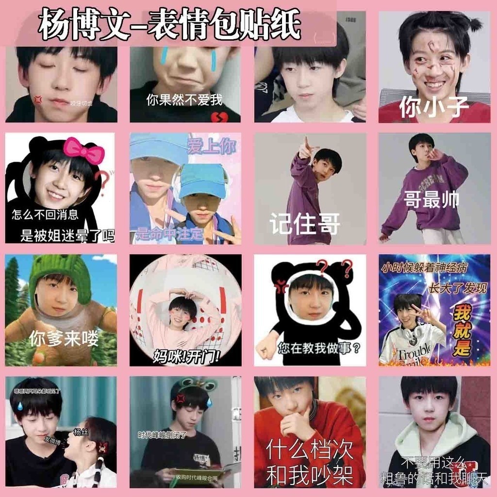 More Discounts 78 Pieces Yang Bowen Emoticon Pack Stickers TF Family ...