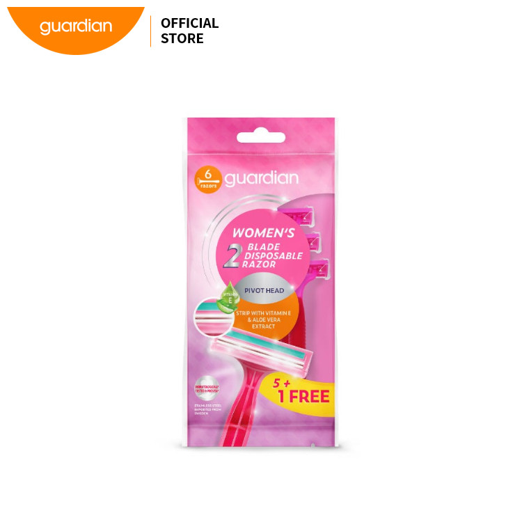 Guardian Women'S 2-Blade Disposable Razor 5+1 | Shopee Malaysia