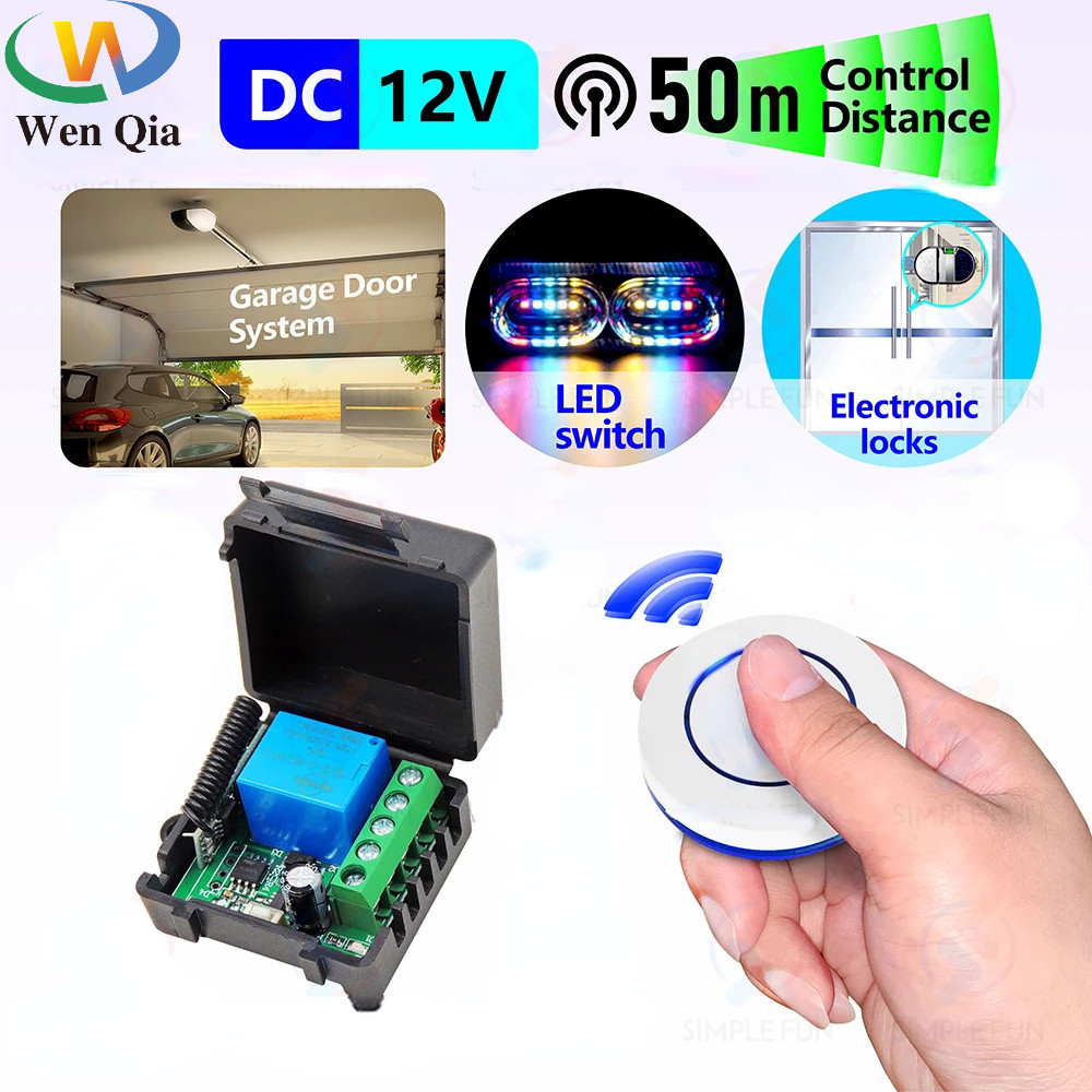 433Mhz Universal Wireless Remote Control Switch DC 12V 10A Relay,Mini ...