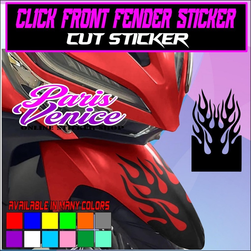 click v2/v3 front fender sticker machine cut | Shopee Malaysia