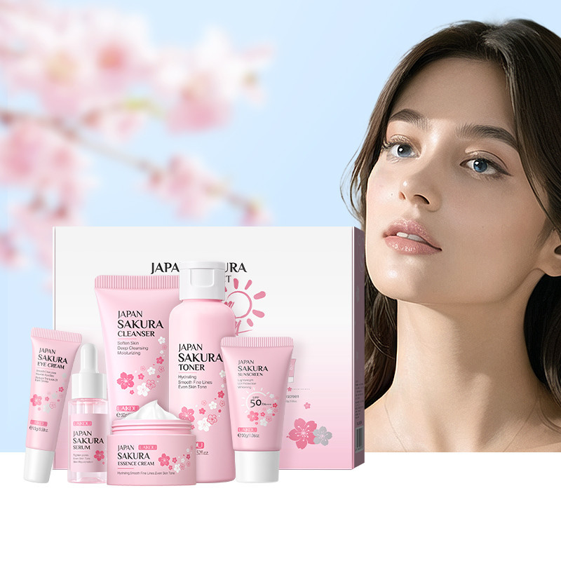 LAIKOU Japan Sakura Skincare Set 6pcs Moisturizing Hydrating Refreshing ...