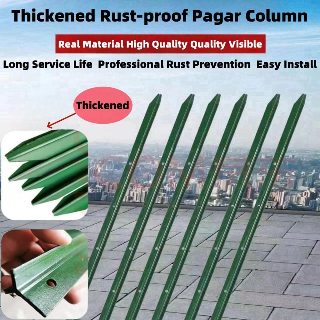 Pagar Cyclone Column thickened triangular pointed solid iron column ...