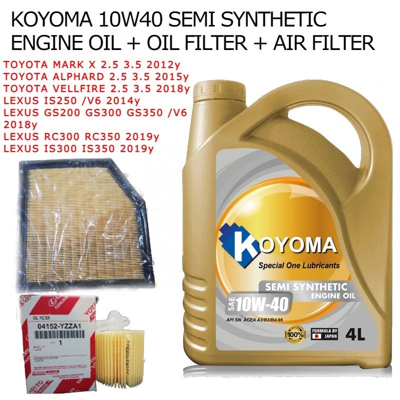 TOYOTA MARK X ALPHARD VELLFIRE LEXUS 2012year-2020year OIL FILTER + AIR ...