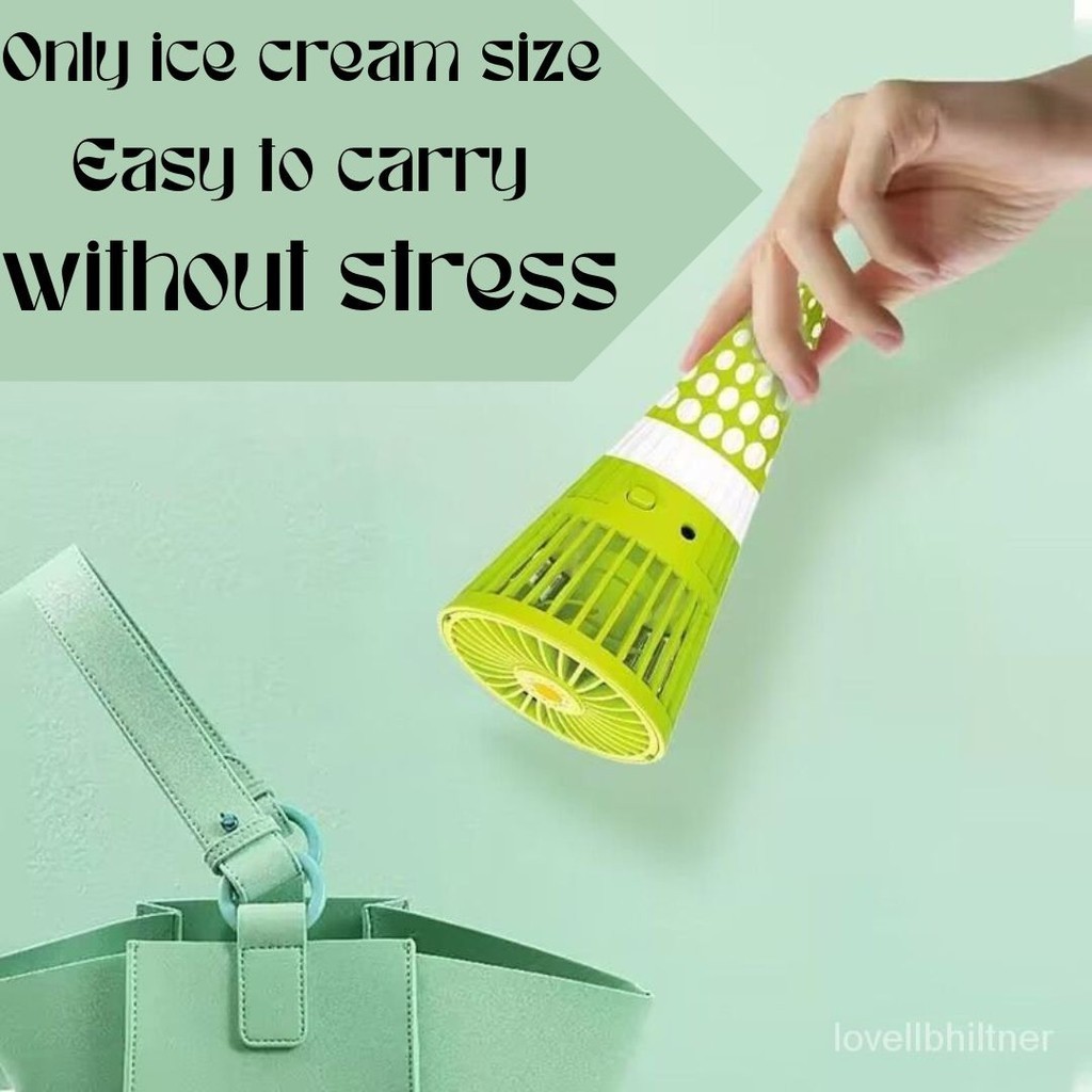 Portable Mini Ice Cream Fan Gift Mini Electric Fan Ice Cream Hanging ...