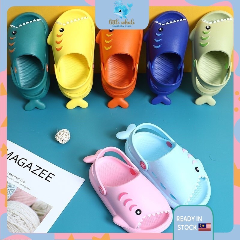 🐳Kid's Shark Sandals Selipar budak Kids Slippers Boy Trendy Girl Shoes ...