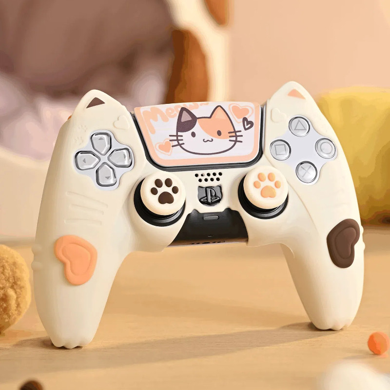 Geekshare Calico Cat Silicone PS5 Controller Anti-slip Protective Case ...