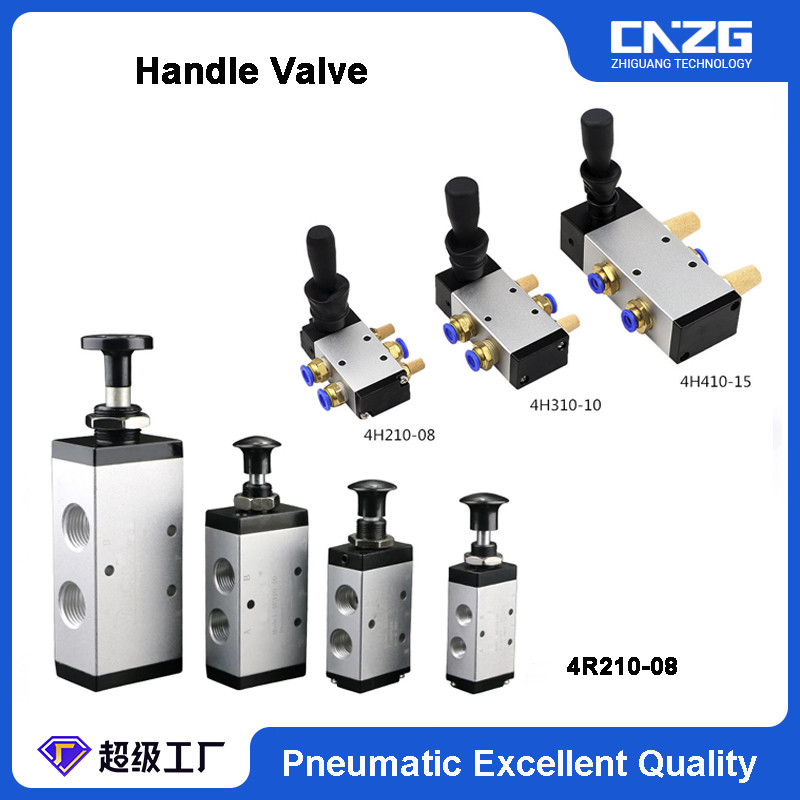 5 Way 2 Position Hand Lever Operated Valve Pneumatic Air Solenoid Controller Manual Control ...