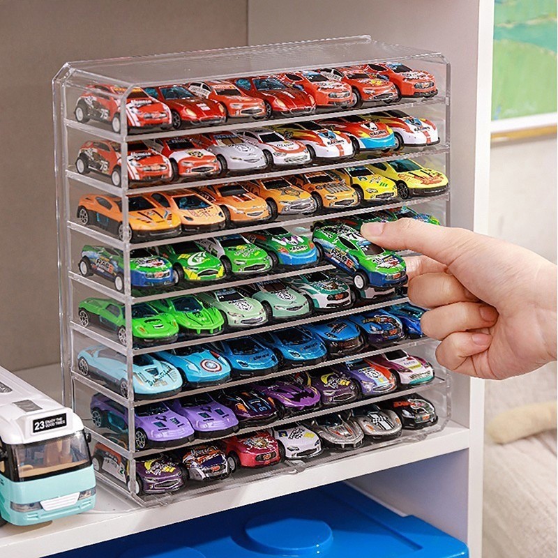 1:64 Scale Car Display Rack Hot Wheels Acrylic Display Box Transparent ...