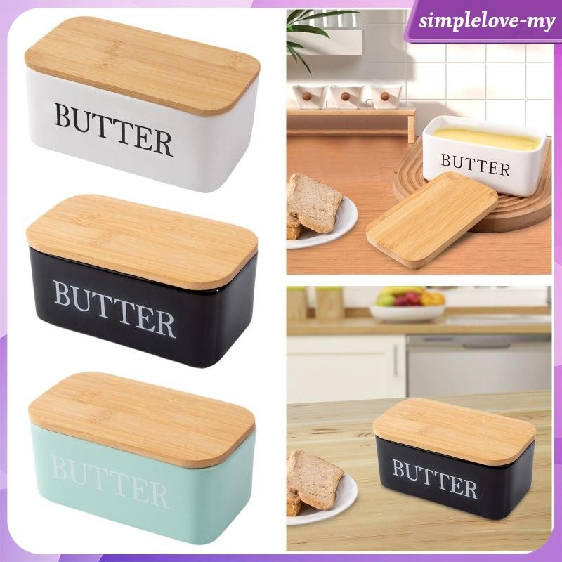 [SimpleloveMY] Ceramic Butter Dish with Lid Porcelain for Countertop ...