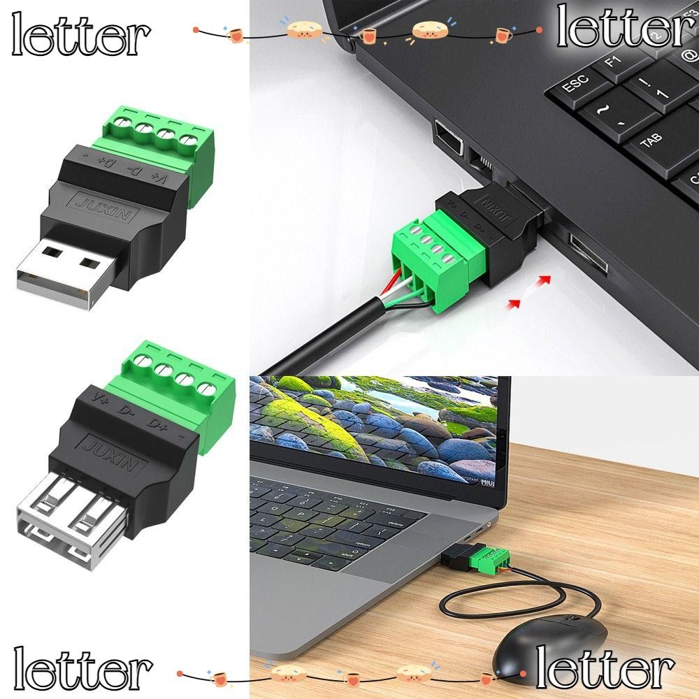 LETTER USB Turn Terminal, USB 2.0 Adapter Connector Jack USB Connector ...