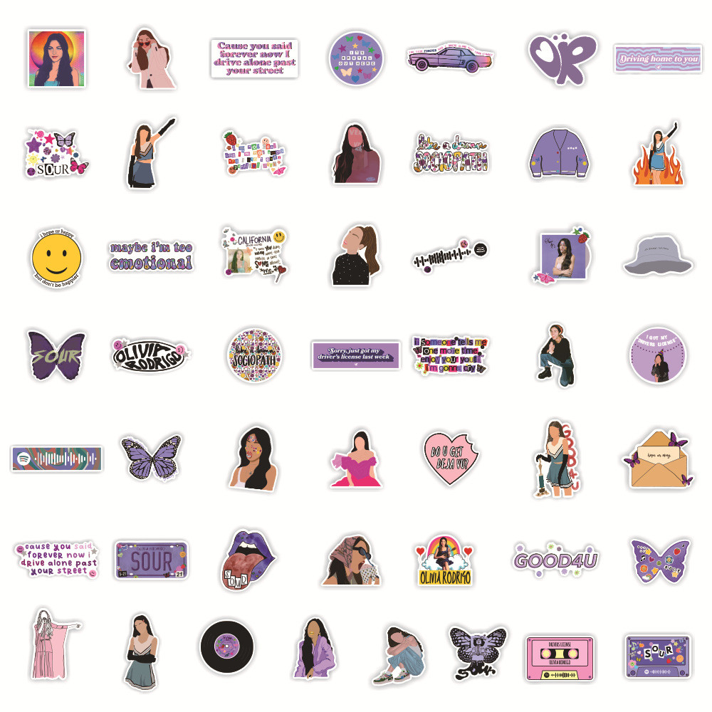 50Pcs/Set Olivia Rodrigo 2024 GUTS World Tour Stickers Vintage DIY ...