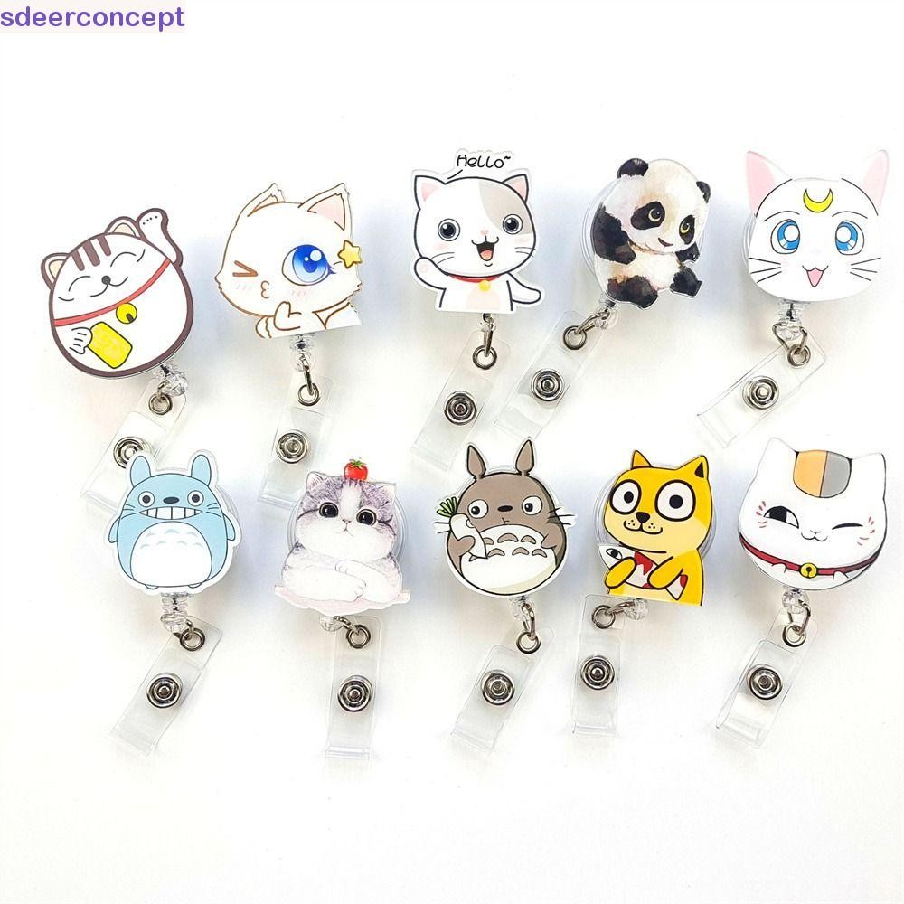 SDEERCONCEPT Retractable Badge Reel Animals School Supplies Nurse Badge ...