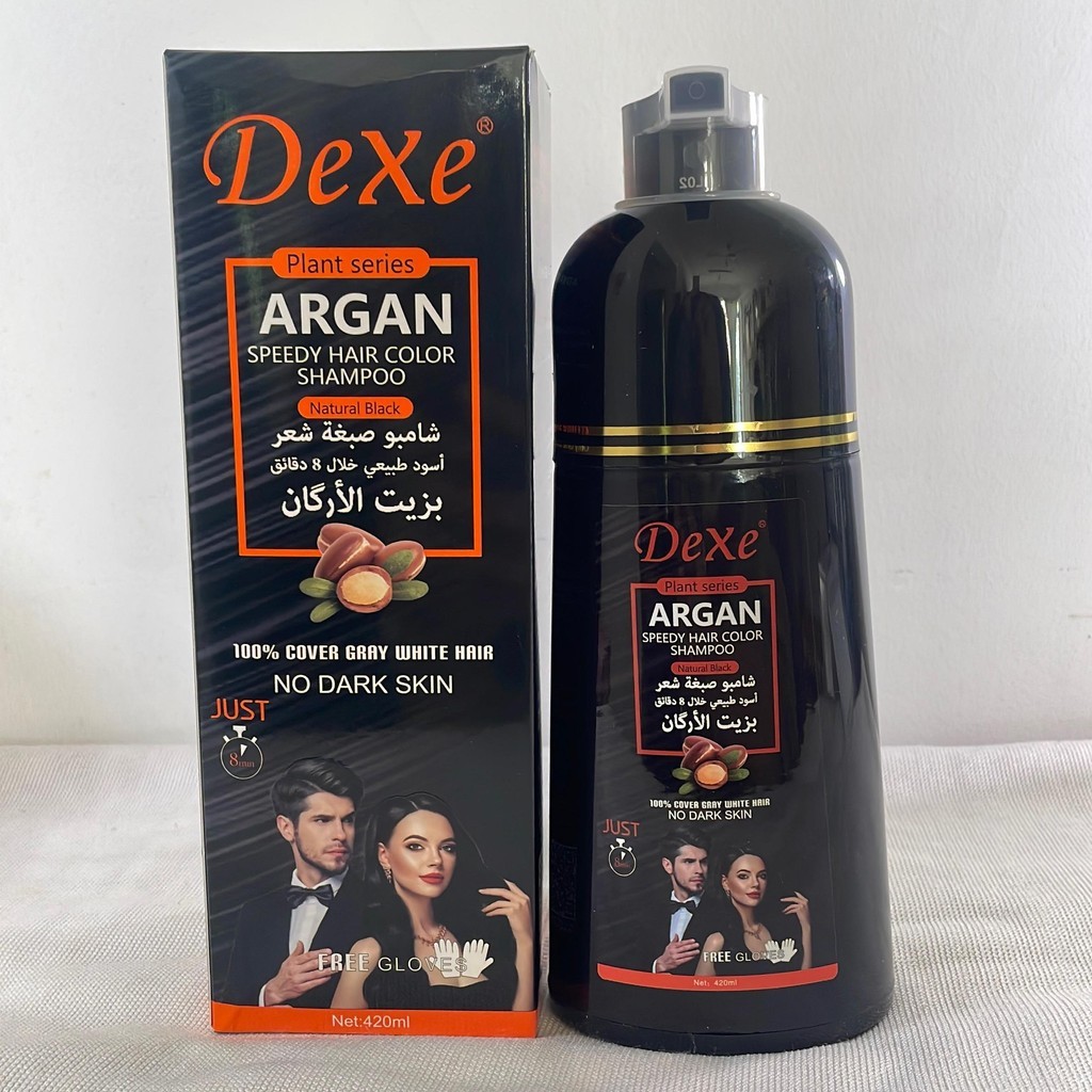 DEXE ARGAN SPEEDY HAIR DYE COLOUR SHAMPOO 420ML | Shopee Malaysia