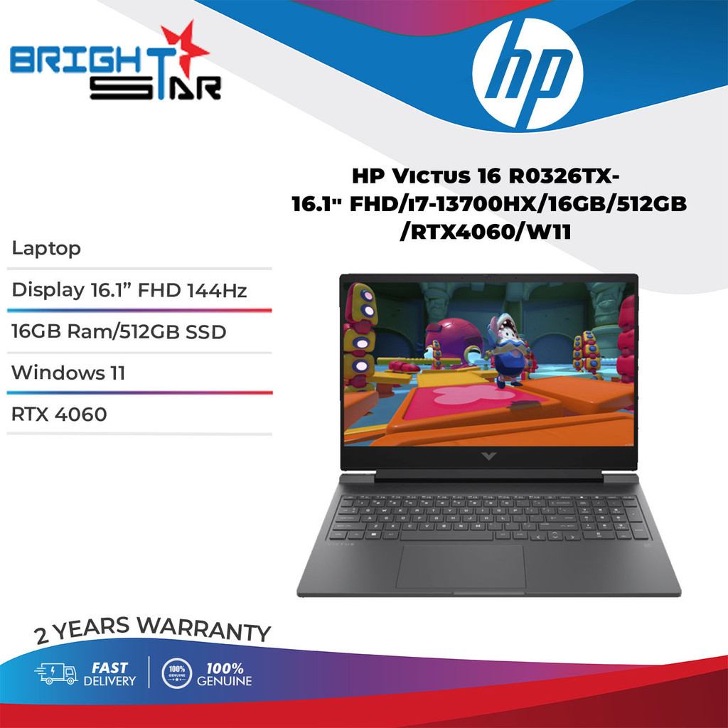 HP Victus 16 R0326TX- 16.1" FHD/i7-13700HX/16GB/512GB/RTX4060/W11 ...